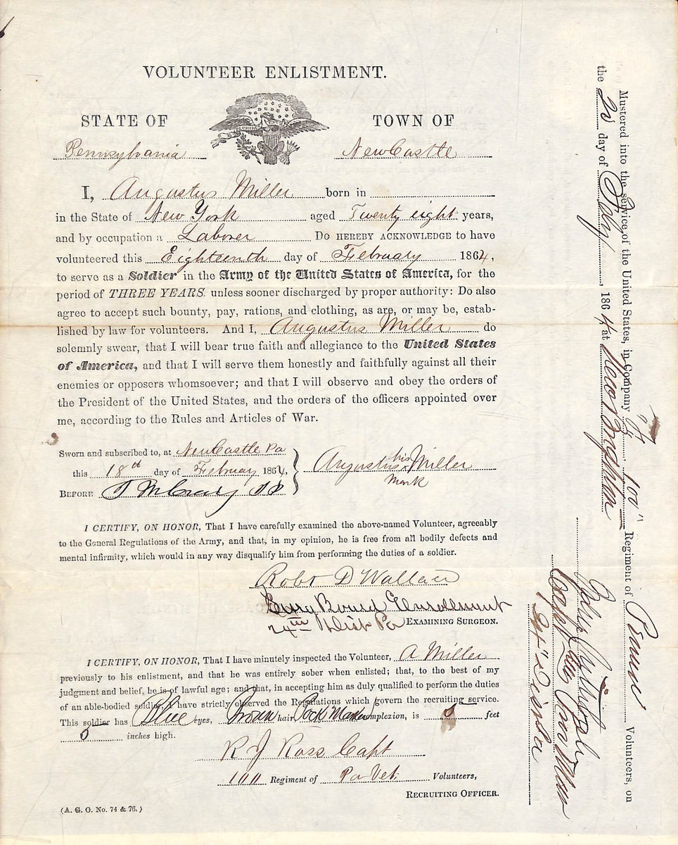 Civil War enlistment papers – CivilWarRecords.com